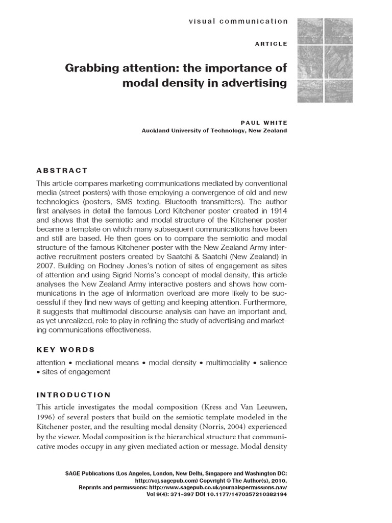 Grabbing Attention the Importance of Modal Density in Advertising | PDF ...