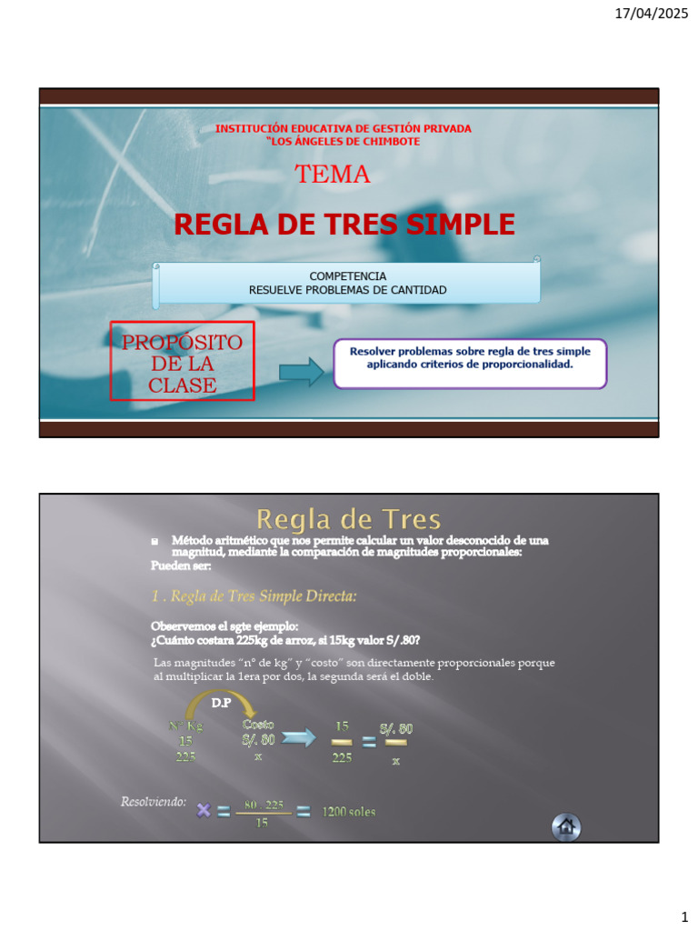 Regla de Tres Simple | PDF