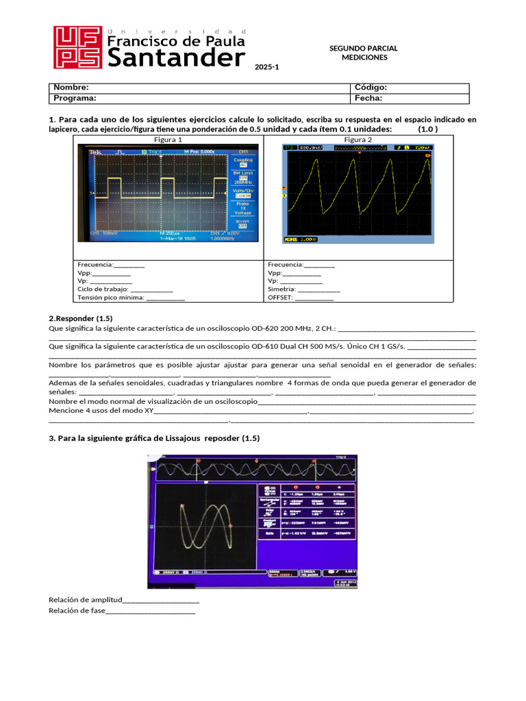 Parcial 2 2023-2 Mediciones (2) | PDF | Oscilación | Acústica