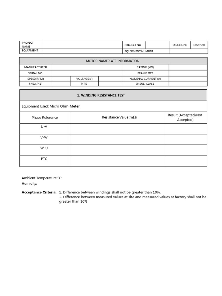 Motor Test Report Format | PDF | Electric Motor | Torque