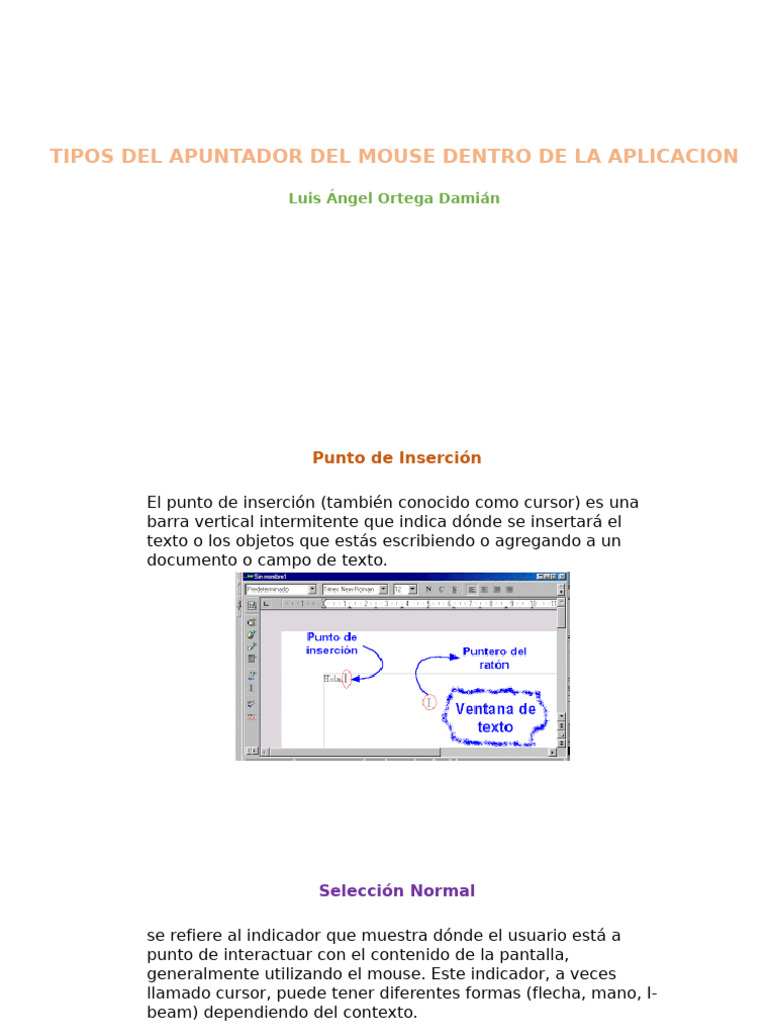 Actividad 5 Tipos Del Apuntador Del Mouse LUIS ANGEL | PDF