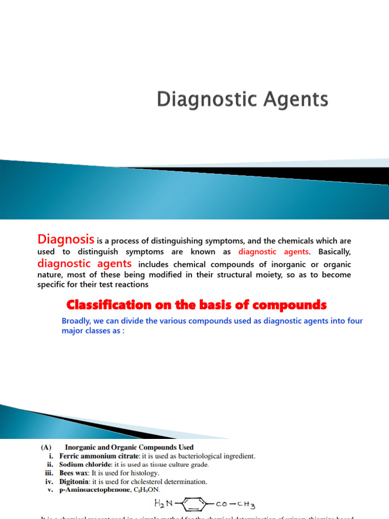 Diagnostic Agents in Medicinal Chemistry | PDF | Radiography | Radiation