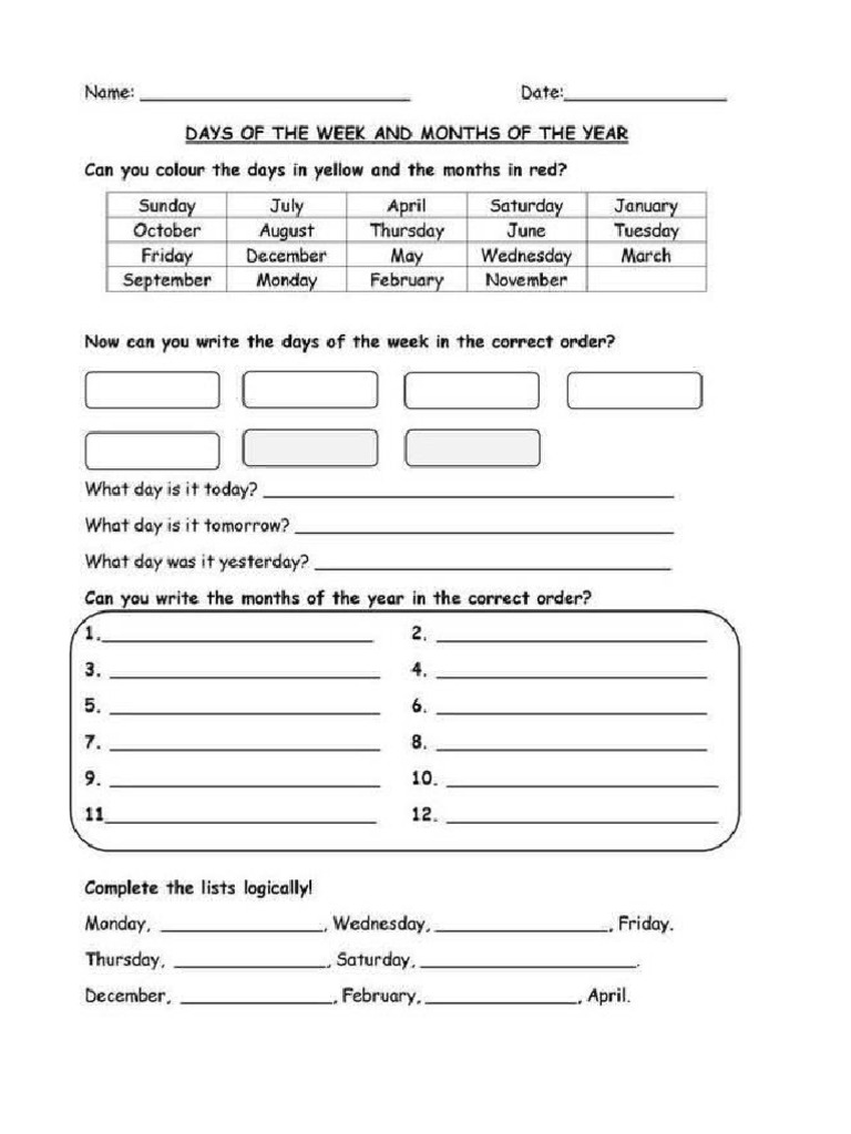 Act. 4 Sem. 4 Dias de La Semana | PDF
