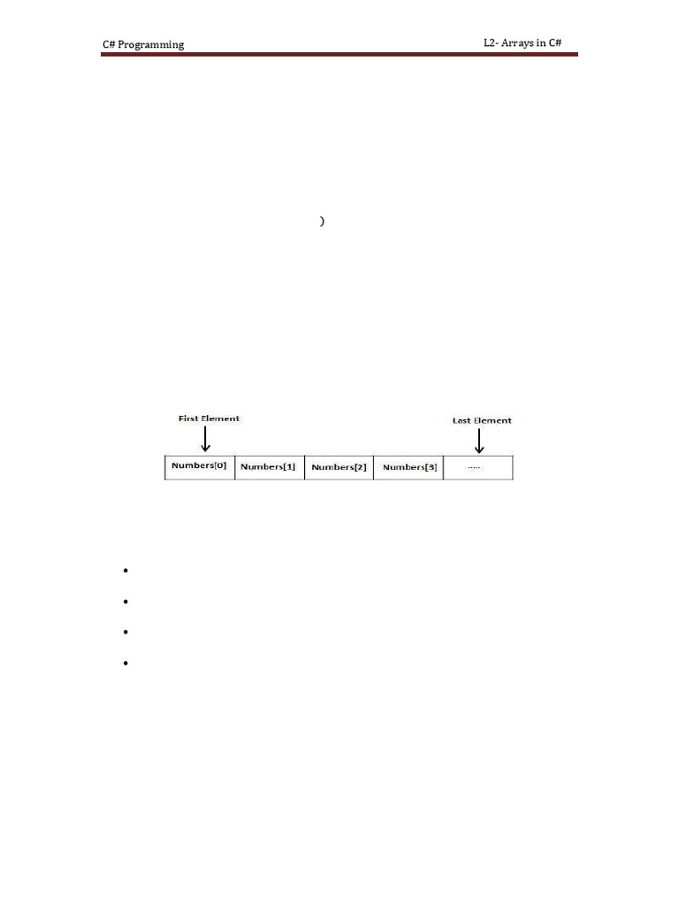 Arrays المحاضرة الثالثة د معاذ الصبري | PDF | C Sharp (Programming ...