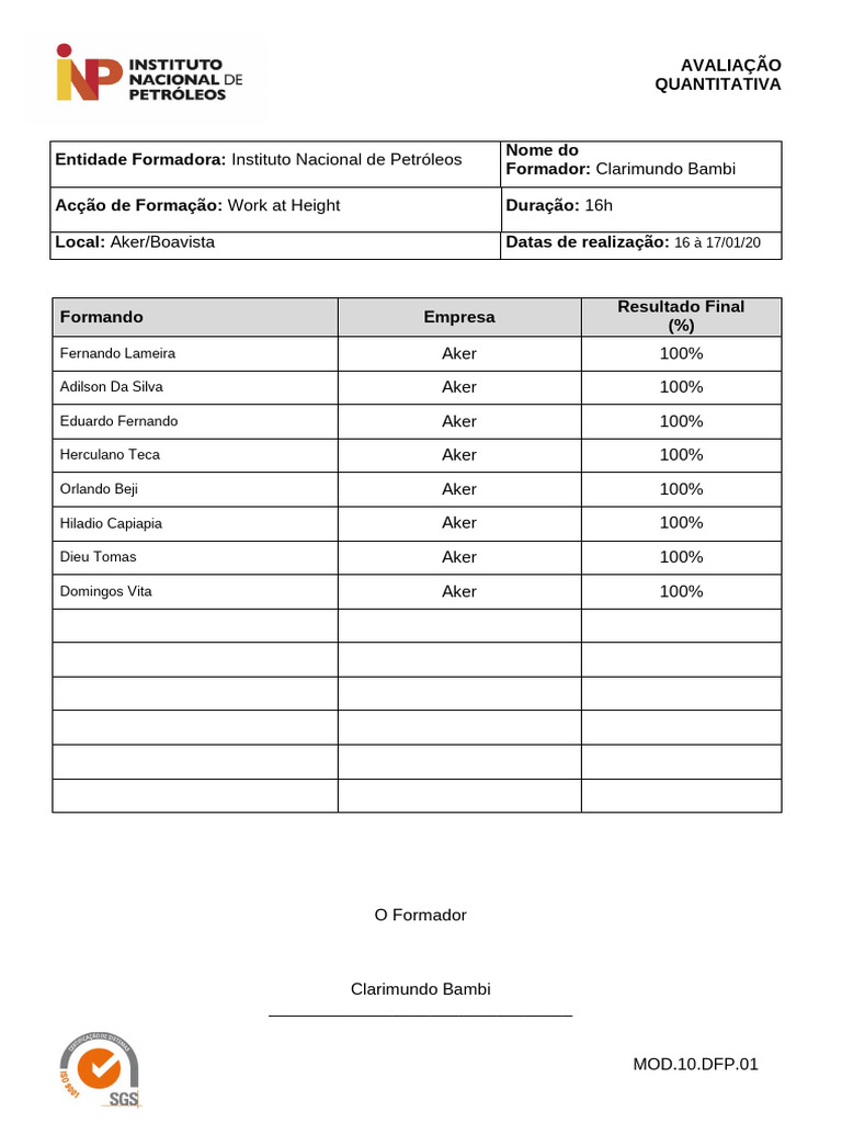 MOD.10.DFP.01 - Avaliacao Quantitativa | PDF