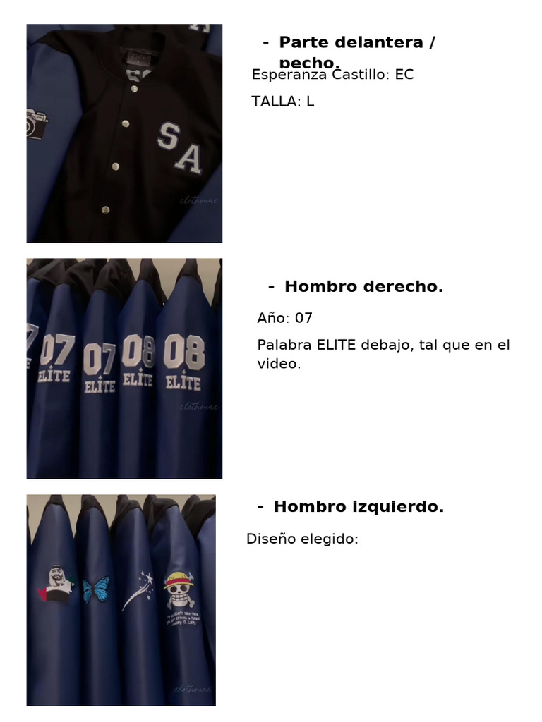 Castillo Rivas Esperanza - Modelo Casaca. | PDF