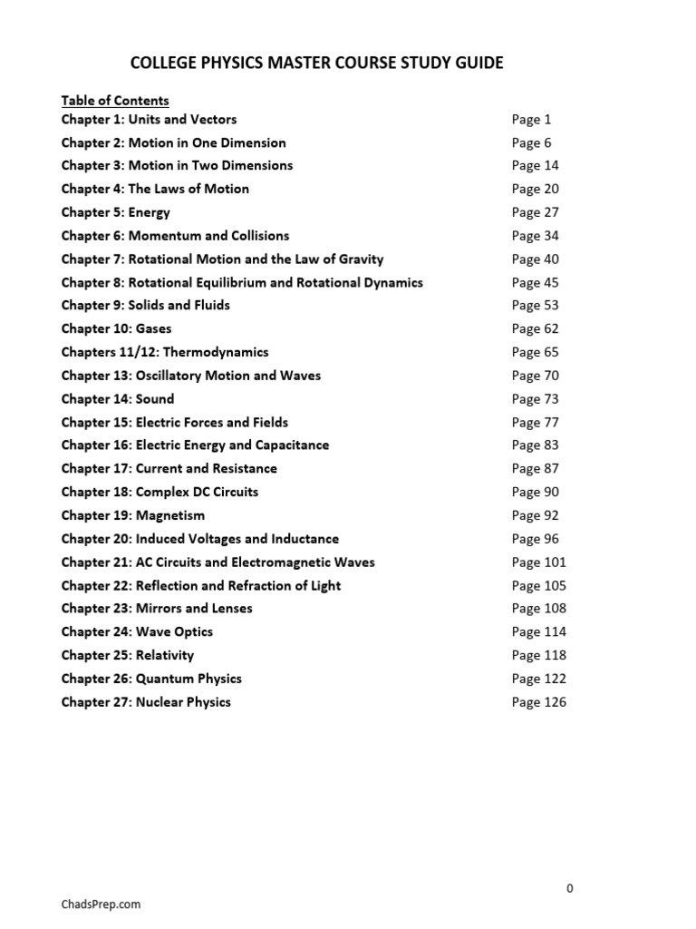 General Physics Study Guide | PDF | Force | Acceleration