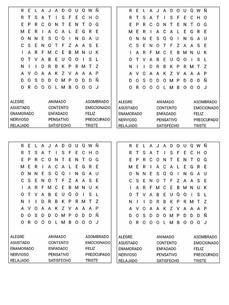 estados de animo - sopa de letras | PDF
