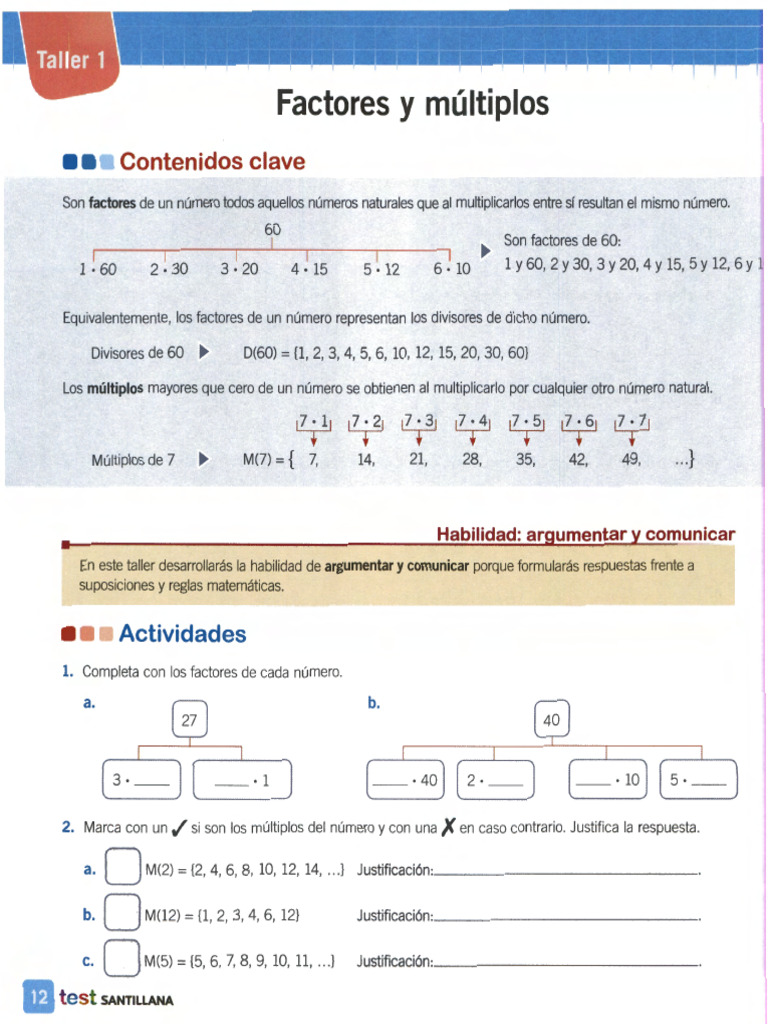 Factores y Múltiplos 6to | PDF