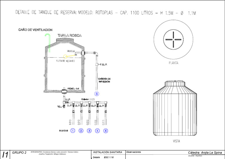 Detalle Tanque de Reserva | PDF