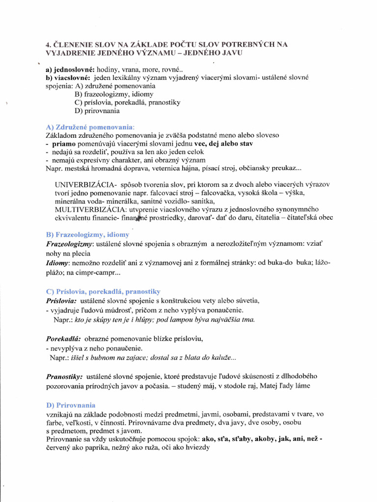 Členenie Slov | PDF