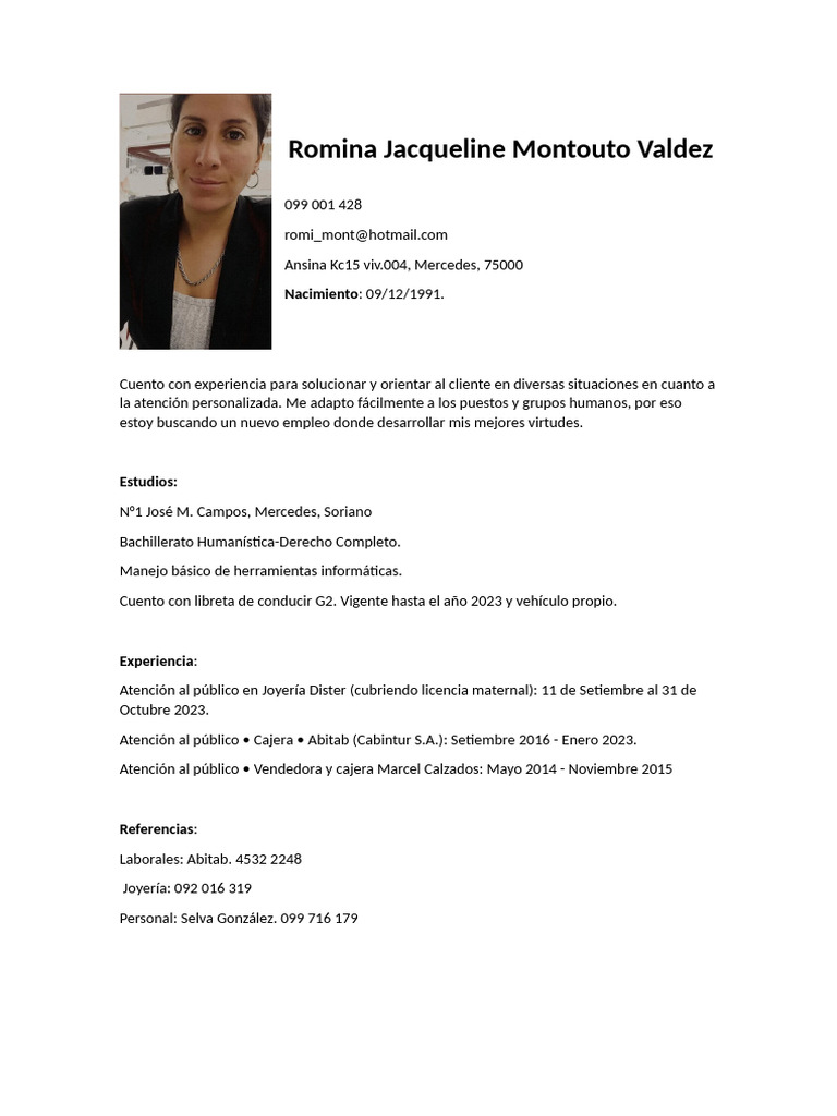 CV Romina Mont 2023 | PDF