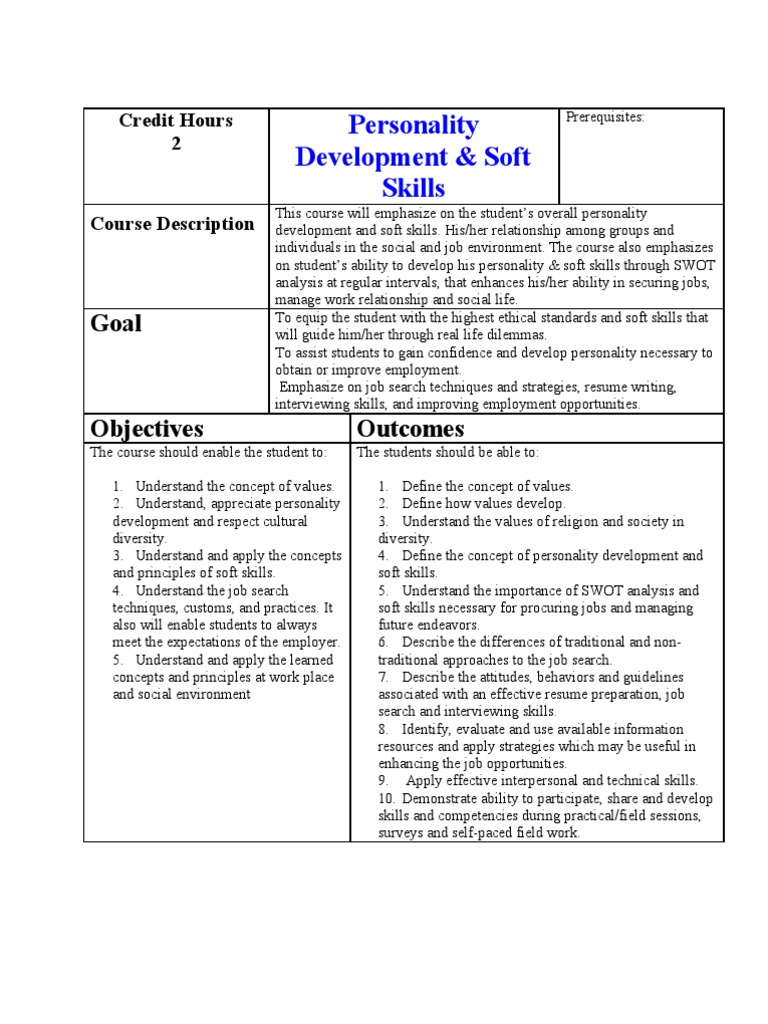Personality Development & Soft Skills | PDF | Value (Ethics ...