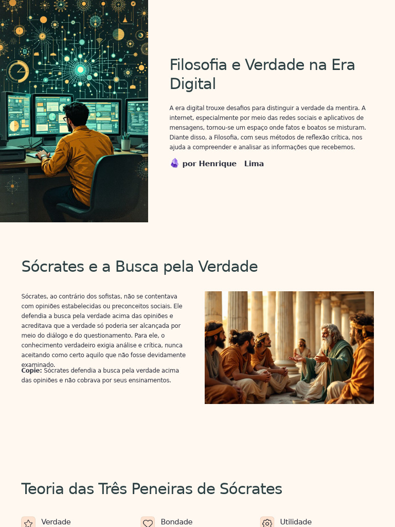 Filosofia e Verdade na Era Digital | PDF | Lógica | Sócrates