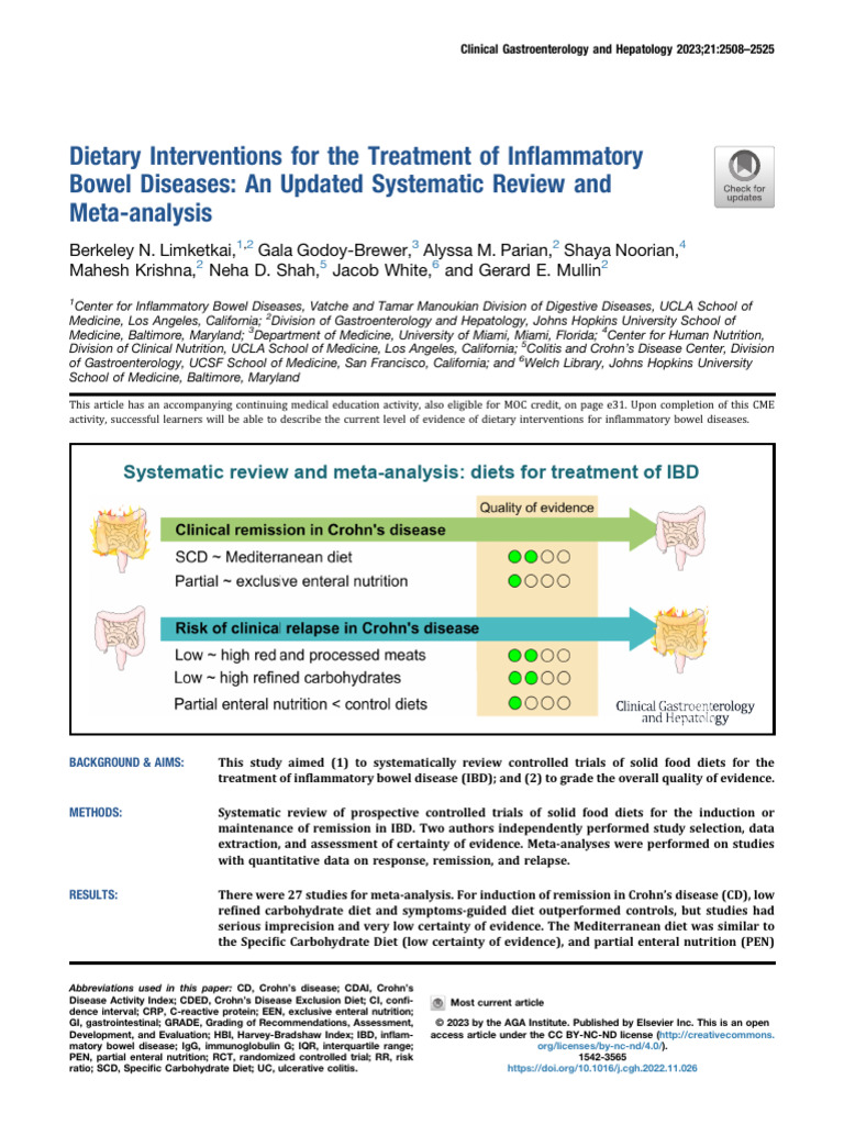 Dietary Interventions For The Treatment of Inflamm | PDF | Inflammatory ...