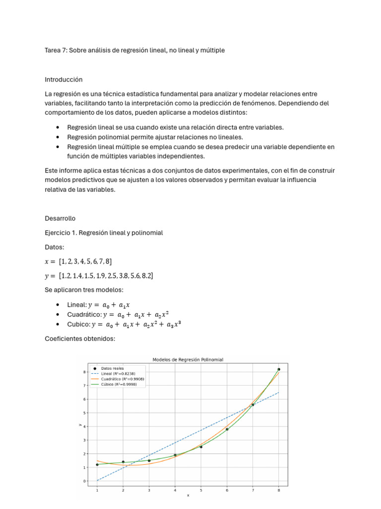 Tarea 7 | PDF | Análisis de regresión | Regresión lineal