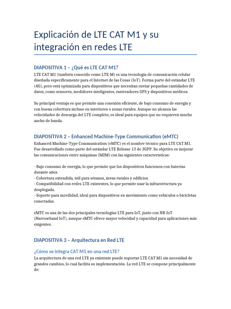 Integración de LTE CAT M1 en redes LTE | PDF