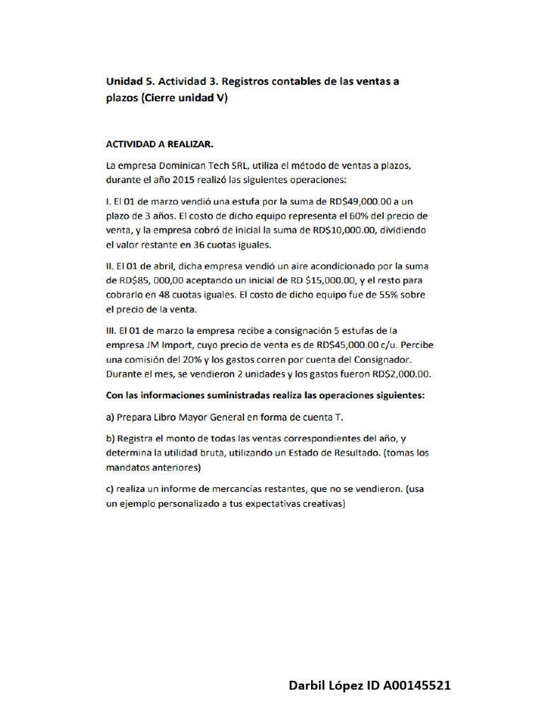 Contabilidad Iii Lopez Ramirez Darbil Josue Unidad 5 Actividad 3 | PDF