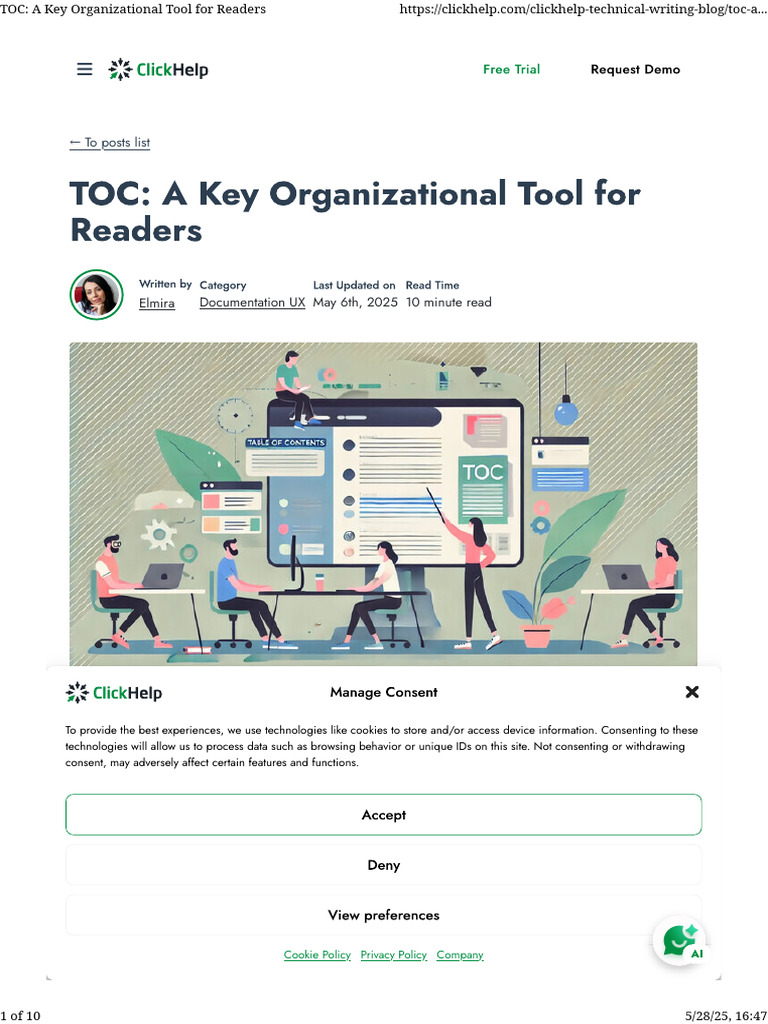 TOC - A Key Organizational Tool For Readers | PDF | Http Cookie | Websites