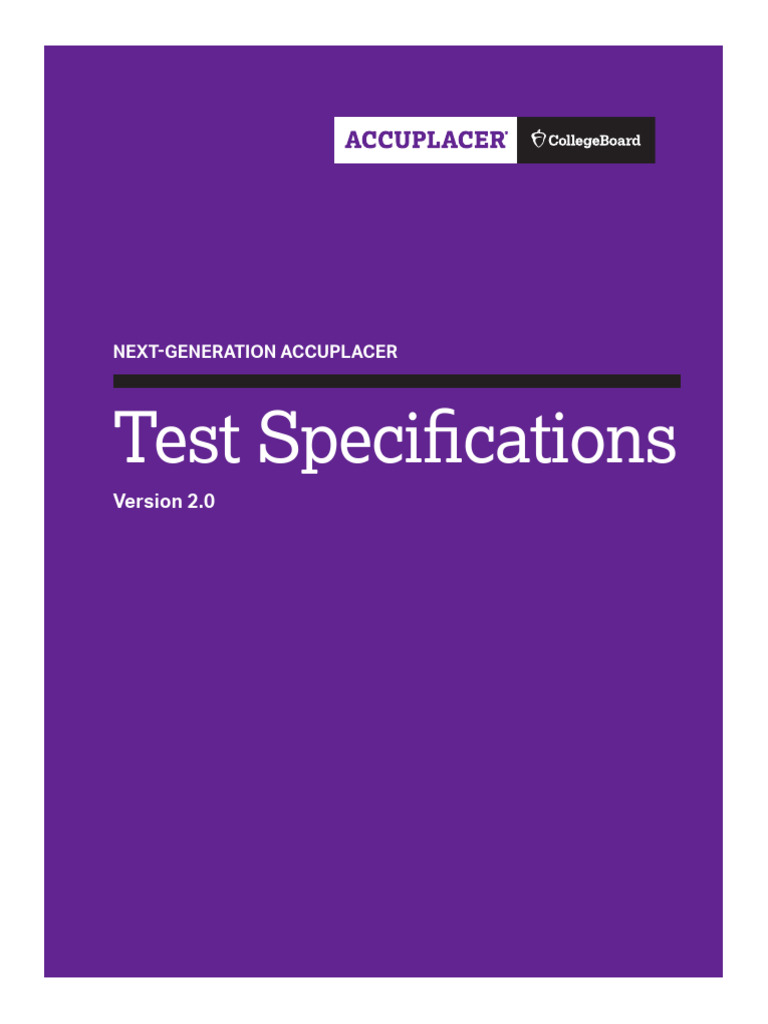 Next-Generation ACCUPLACER Overview | PDF | Verb | Sat