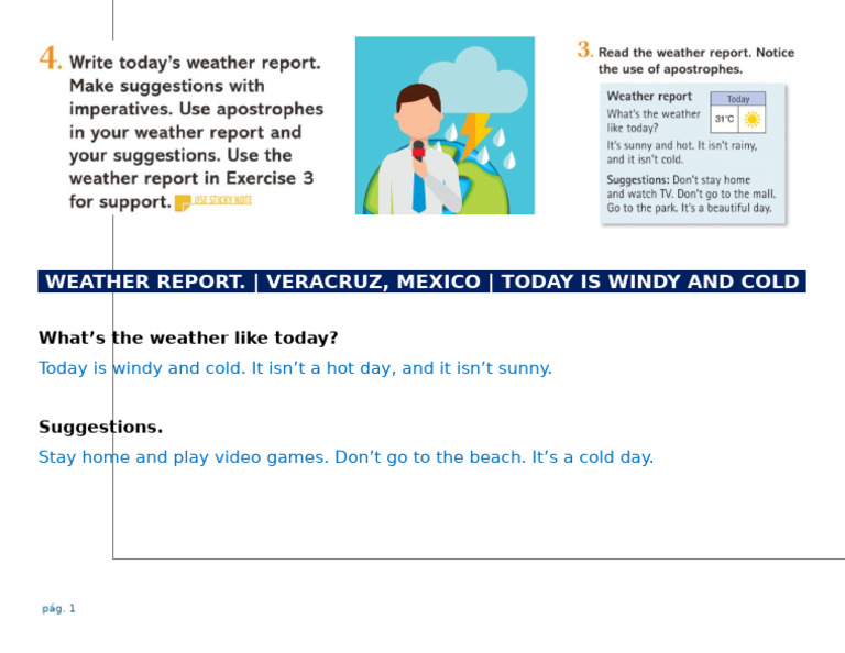 Weather Report - Writing Unit 8 | PDF