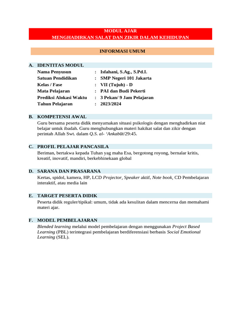 Modul & LKPD Kelas 7 Bab 3 | PDF