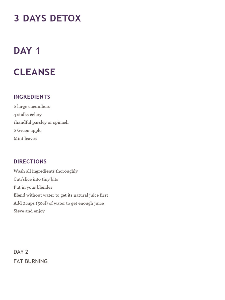 3-Day Detox Juice Plan Guide | PDF