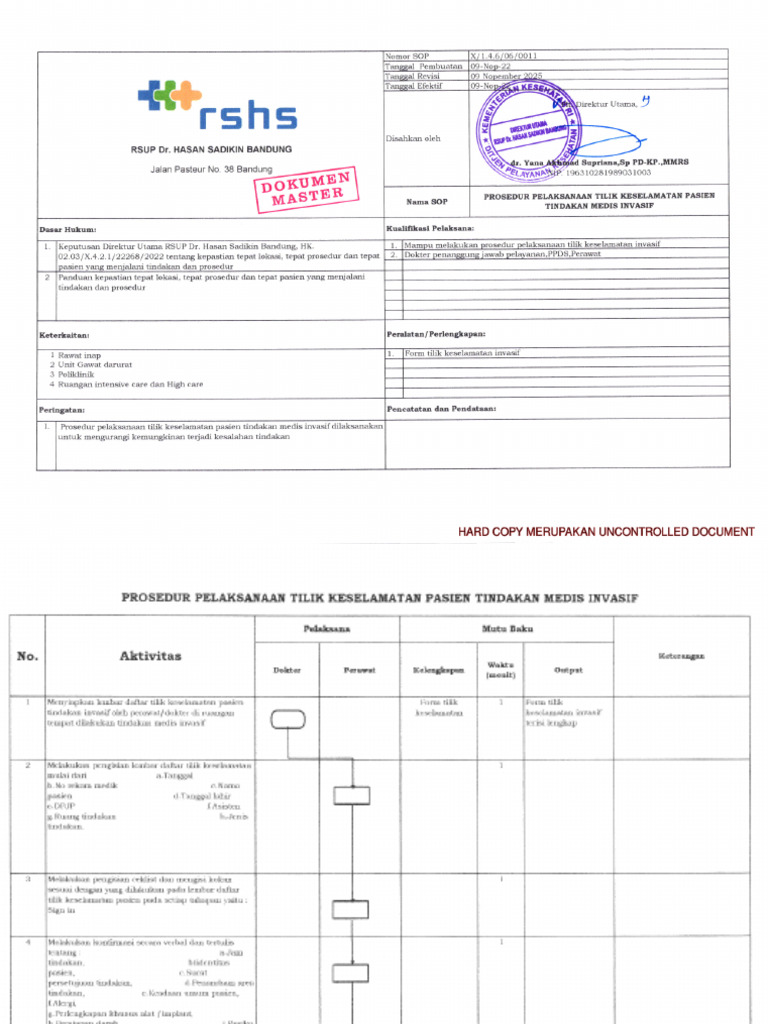 Sop Pelaksanaan Tilik Keselamatan Pasien Tindakan Medis Invasif - Ars - 202211241158160003163635 ...