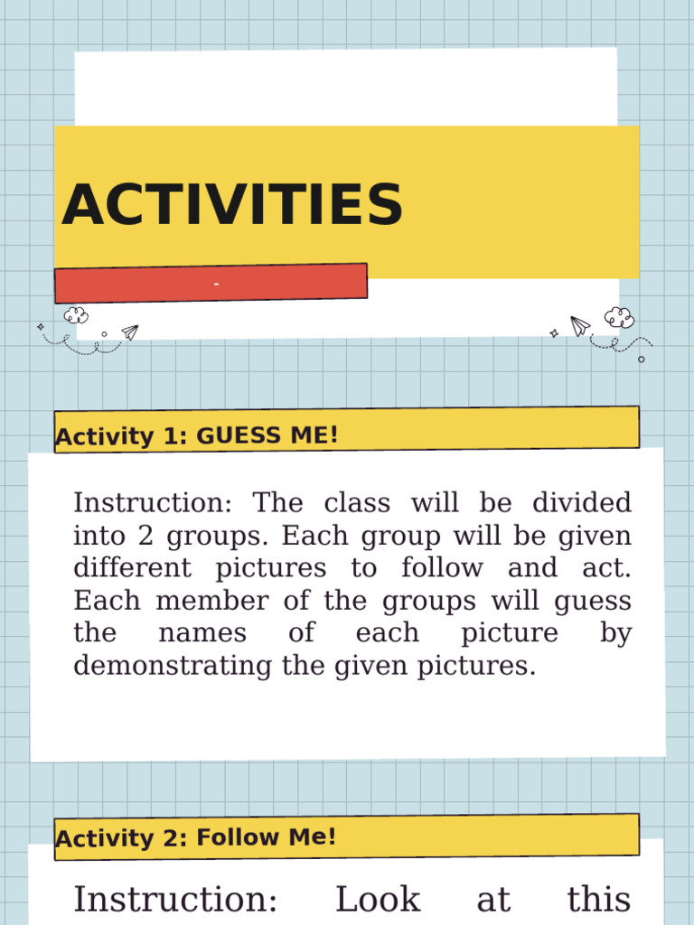 Body Shapes and Actions Activities | PDF