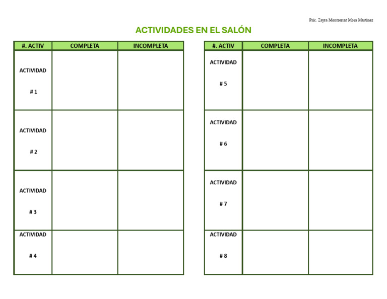 Actividades en El Del Salon | PDF