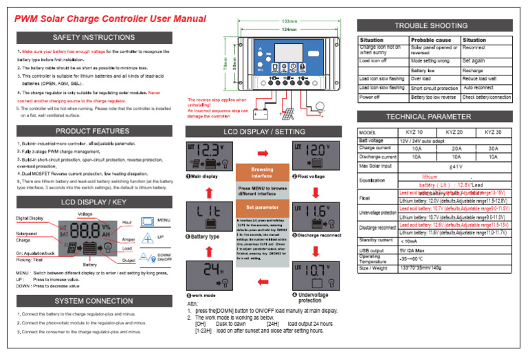 PWM Solar Charge Controller - User Manual | PDF | Electricity | Manufactured Goods