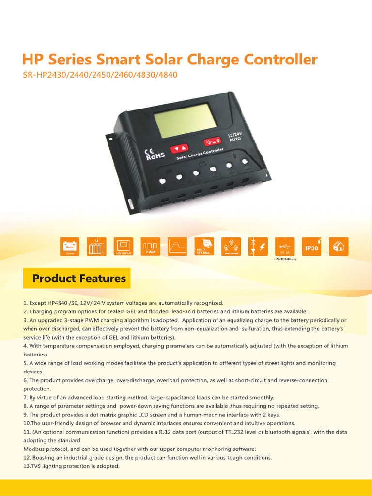 HP Series Smart Solar Charge Controller | PDF