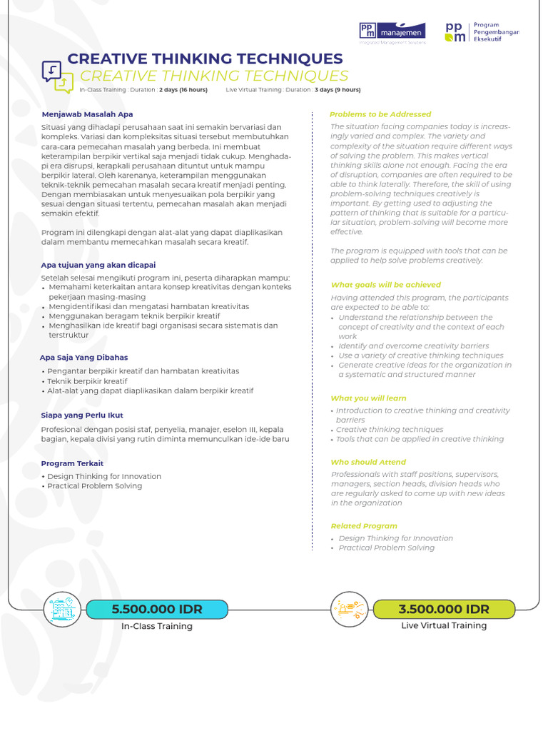 Creative Thinking Techniques | PDF