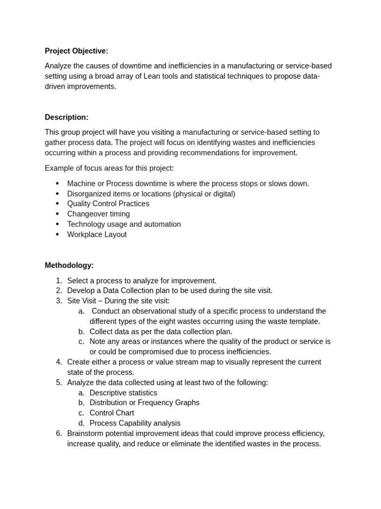 Advanced Manufacturing Project Outline | PDF