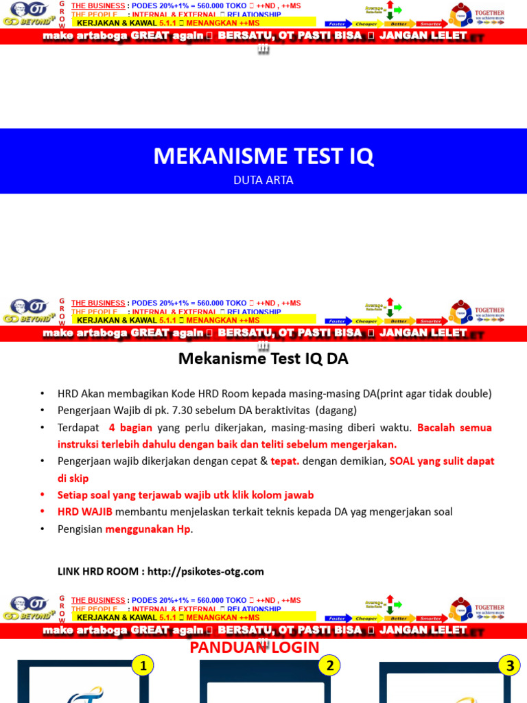 Panduan Pelaksanaan Tes IQ DA | PDF