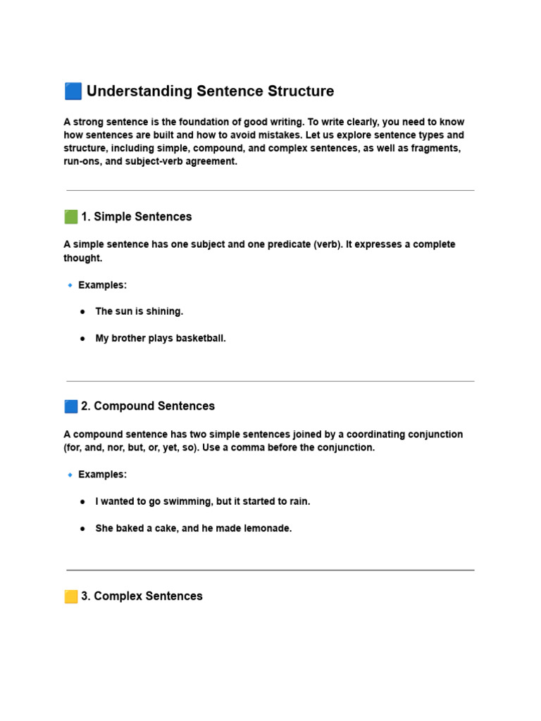 Understanding Sentence Structure | PDF