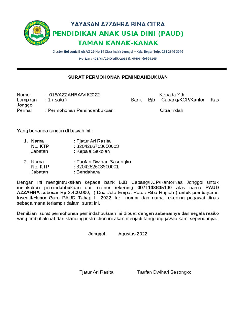 Contoh Si Insentif | PDF