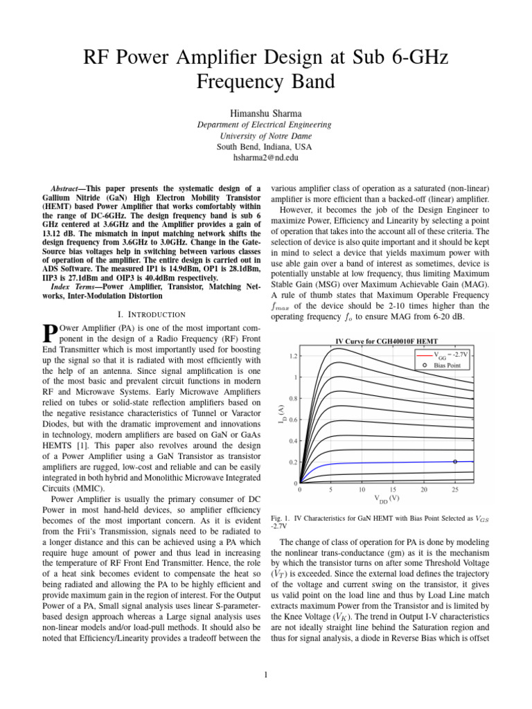 Power_Amplifier_Design_Final_Report | PDF | Amplifier | Electrical Impedance