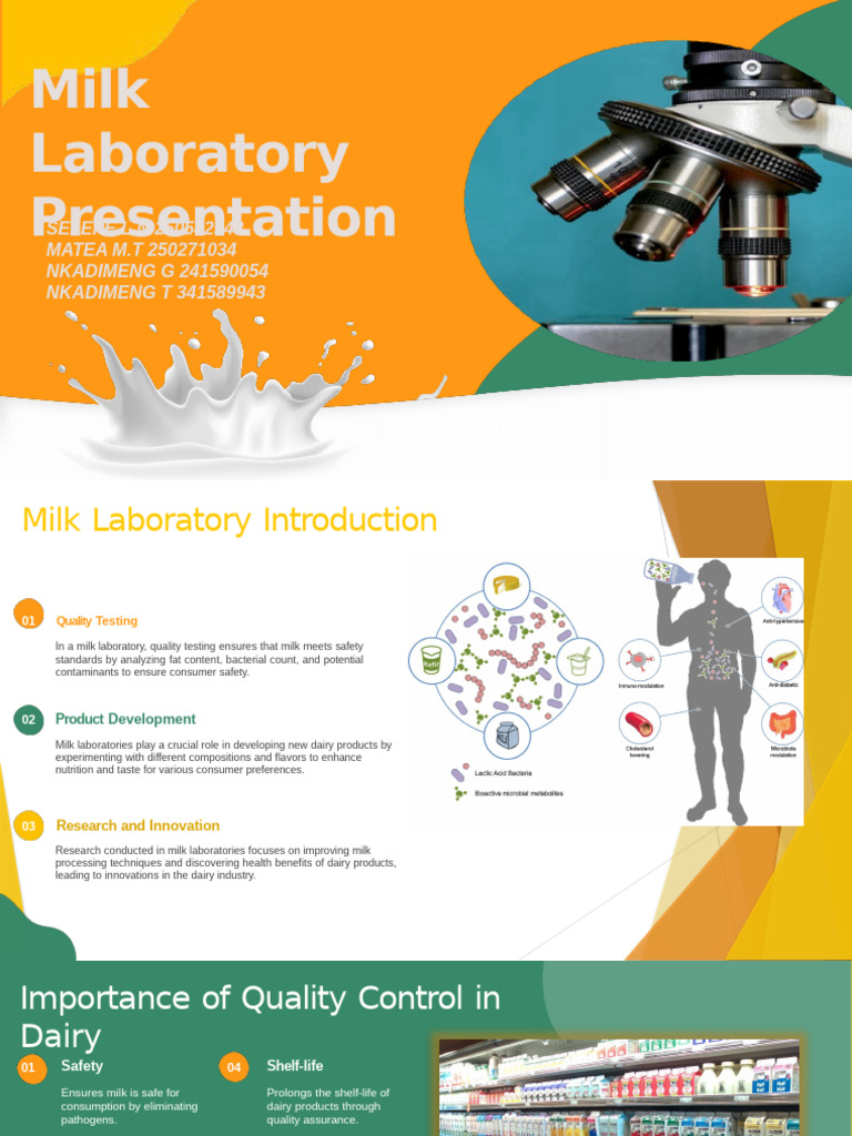 Milk Laboratory Presentation | PDF | Milk | Laboratories