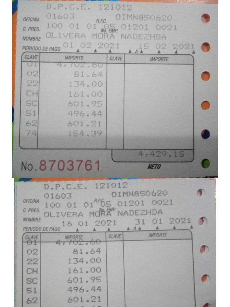 Recibos de Nomina | PDF