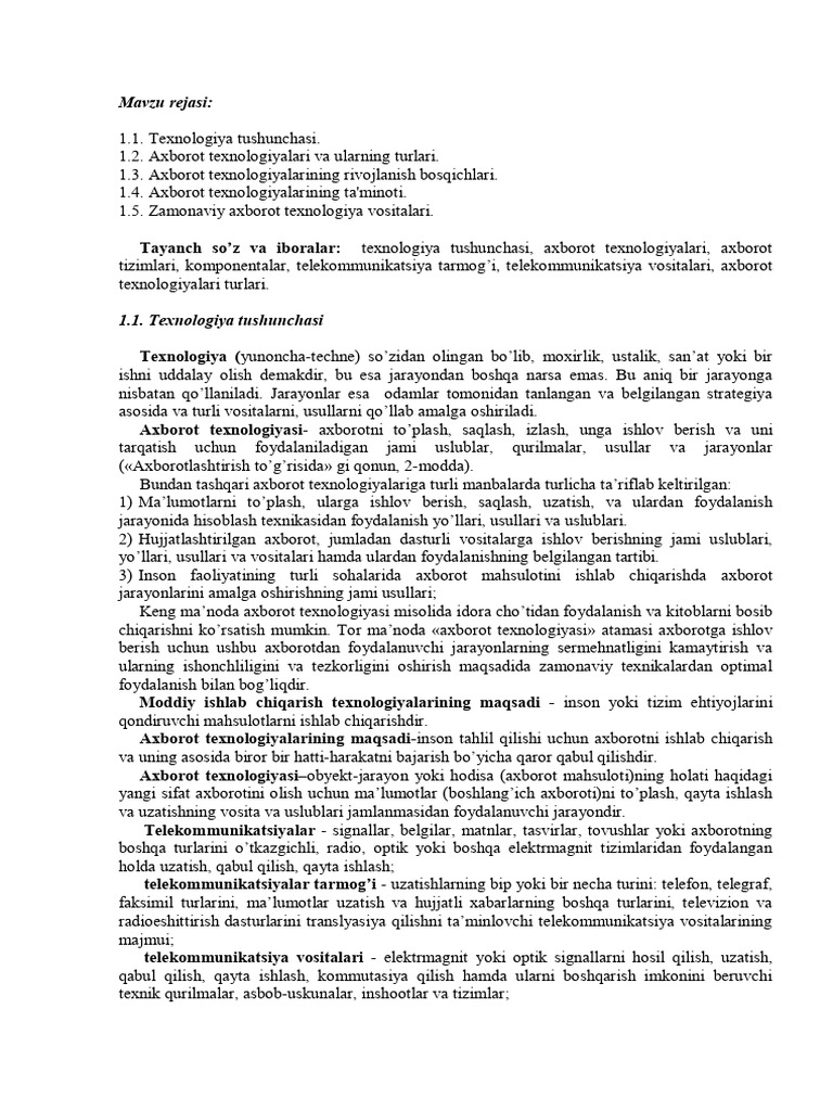 3-mavzu Axborot tizimlari | PDF