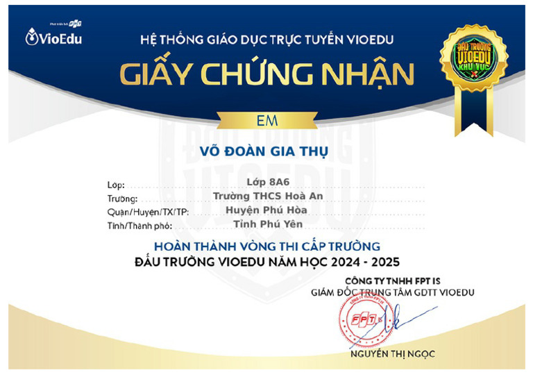 Vio Edu Certificate | PDF