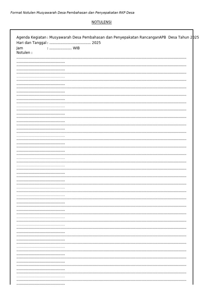 MD Penetapan Apb-Ds Dan Pengukuhan Pengurus Bumdes T.A 2025 | PDF