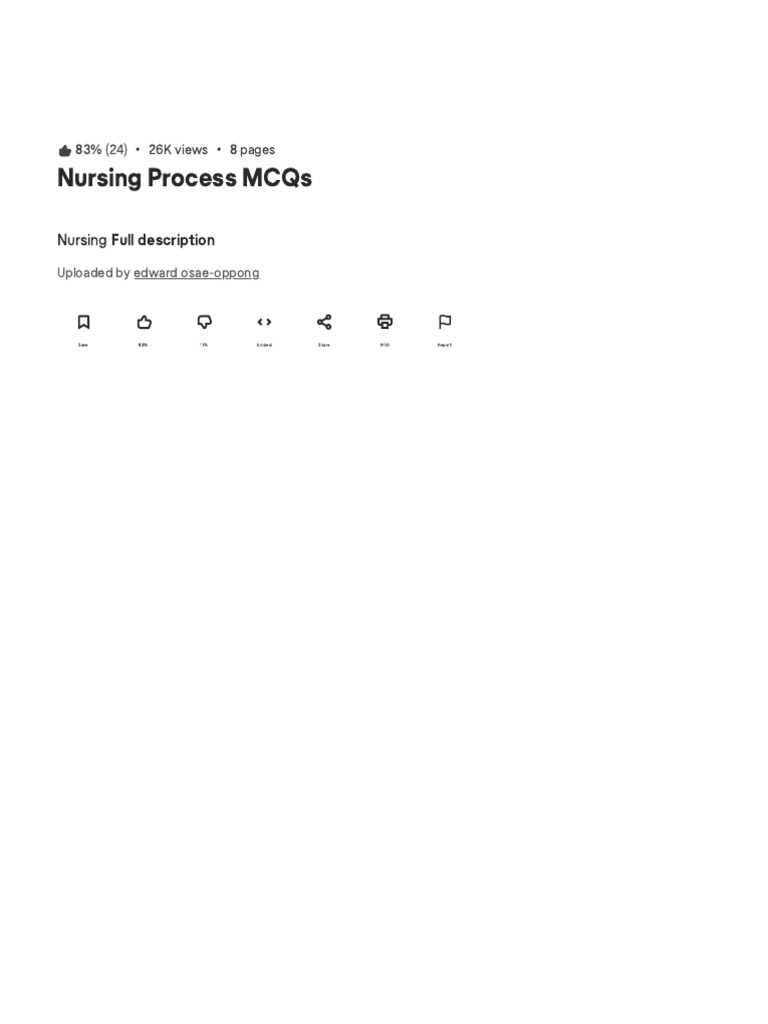 Nursing Process MCQs - PDF - Thrombosis - National Council Licen | PDF