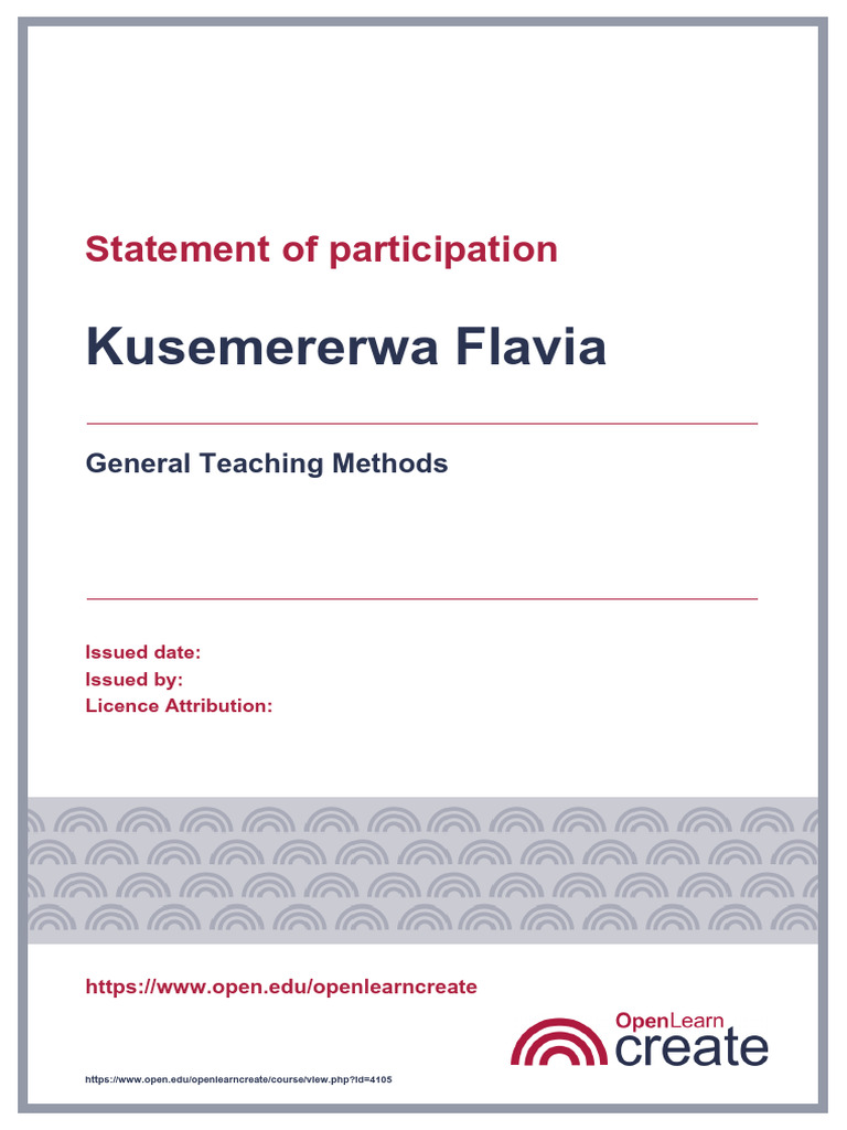 General Teaching Methods Statement | PDF | Learning | Teaching Method