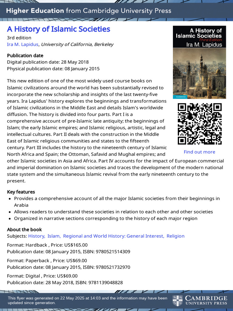 A History of Islamic Societies | PDF | Middle East | Muslim World