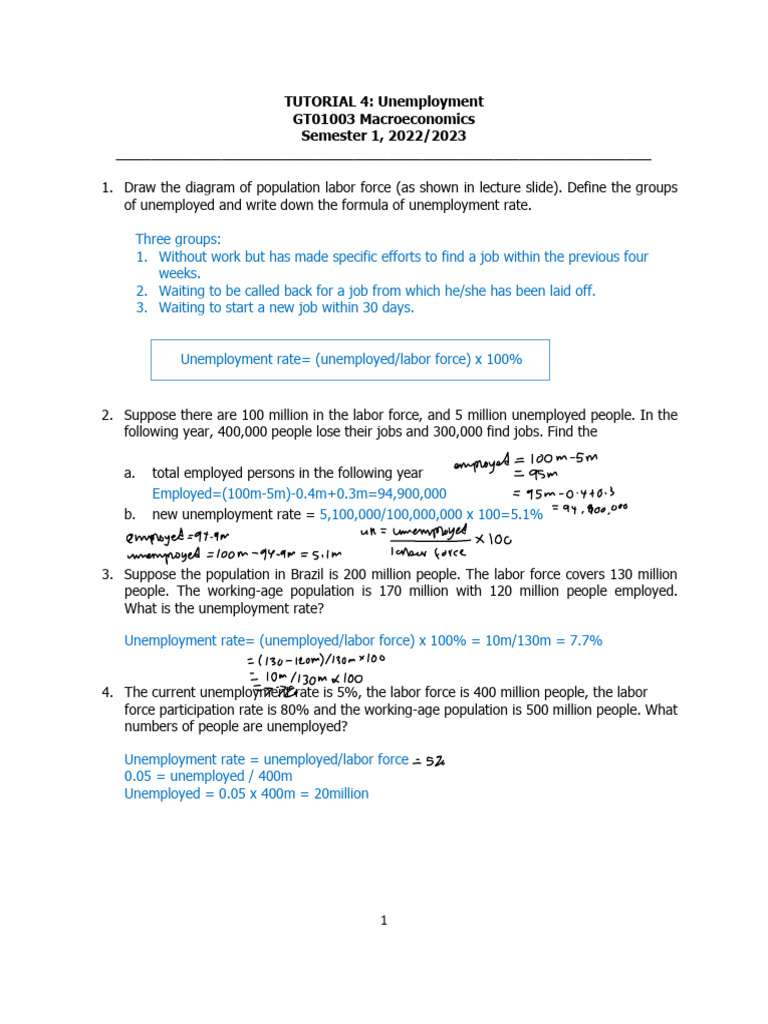 Understanding Unemployment Rates and Calculations | PDF