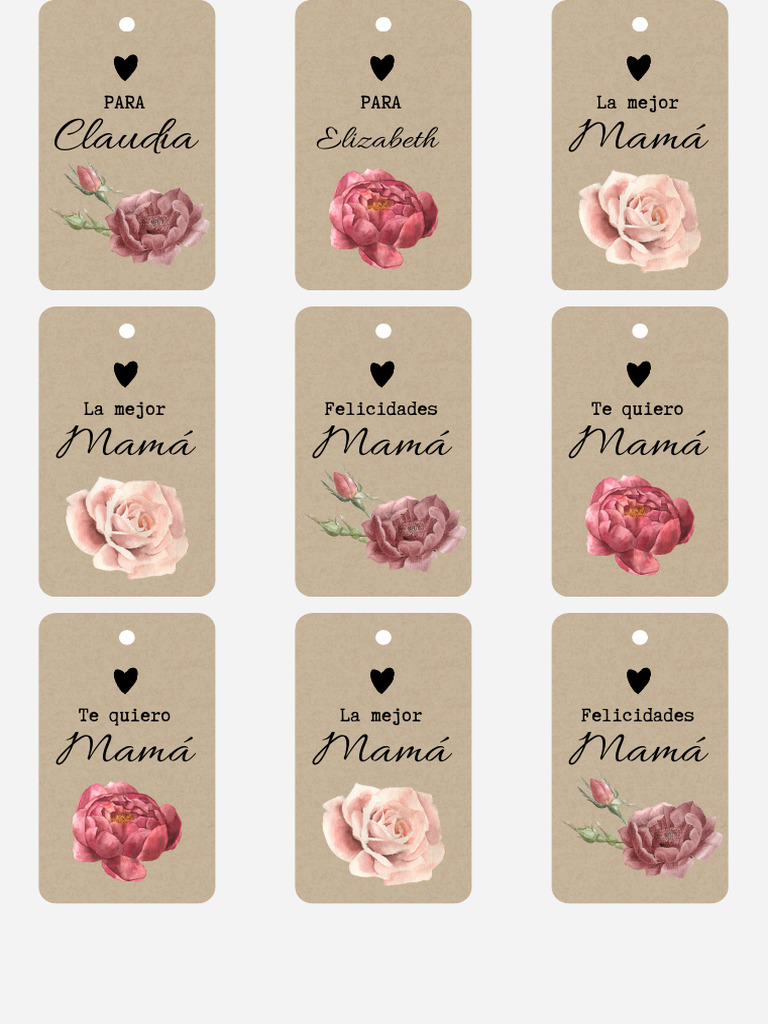 Etiquetas Dia de La Madre | PDF