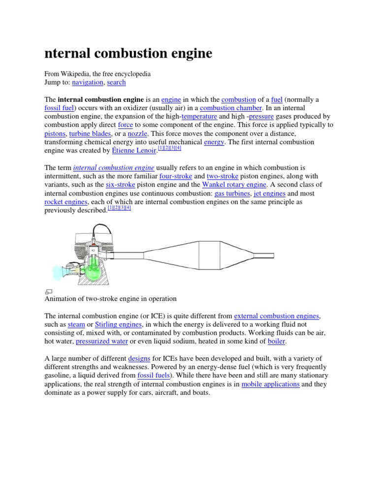 Overview of Internal Combustion Engines | PDF | Internal Combustion ...