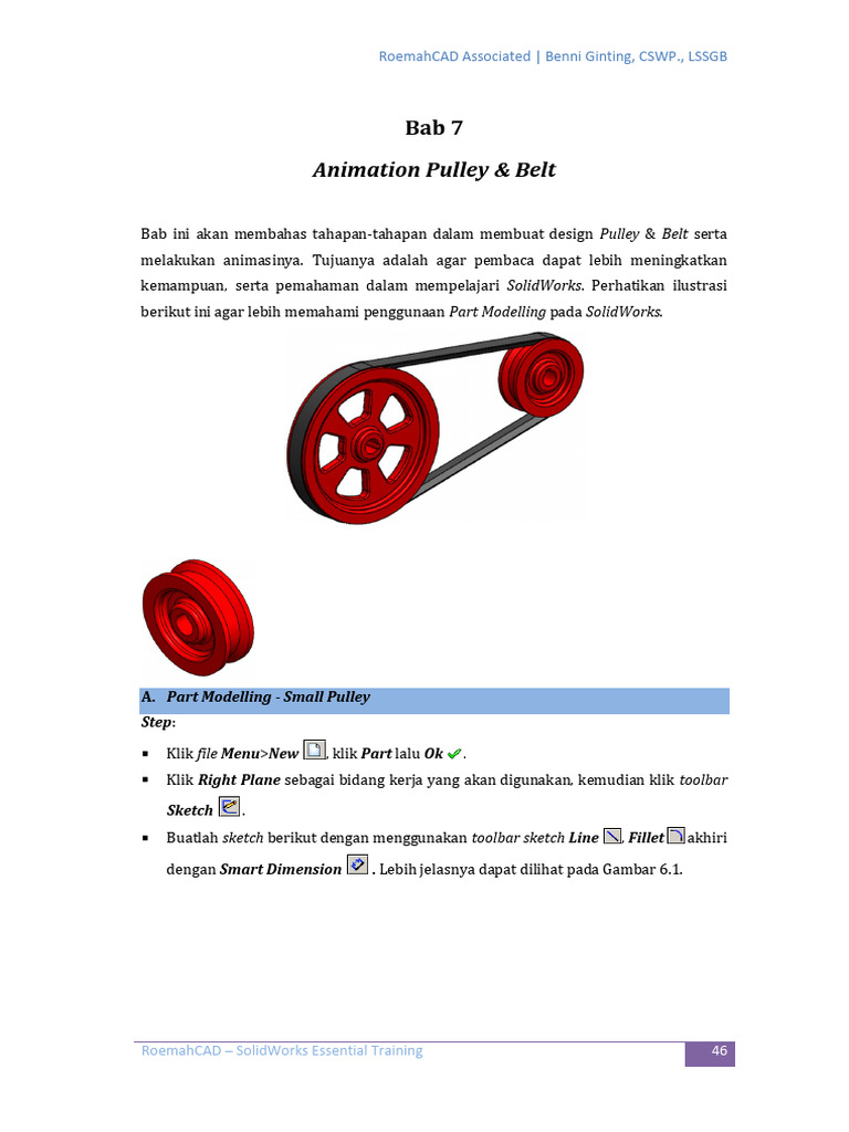 Desain Pulley dan Belt di SolidWorks | PDF